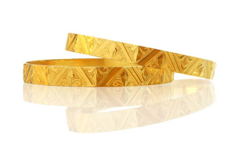 Buy 24 KT GOLD FORMING BANGLE 2PC BANGLE SET Online